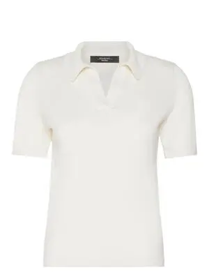 Max Mara Silk-cotton Polo Shirt - Beige