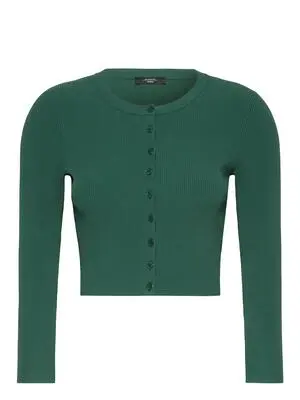 Max Mara Cropped Ribbed Cardigan - Green