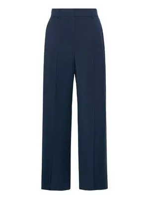 Max Mara Weekend Max Mara Virgin Wool Tailored Straight-Leg Trousers Navy