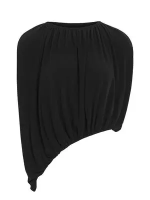 Source Unknown Rennie Gathered Jersey Top - Black