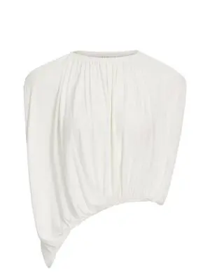 Source Unknown Rennie Gathered Jersey Top - White