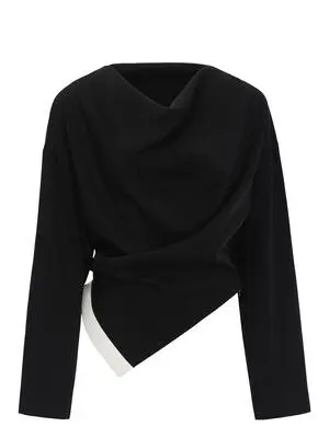 Source Unknown Amalia Draped Blouse - Black