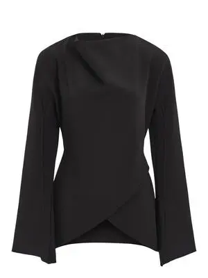 Source Unknown Solina Crepe Cowl-neck Top - Black