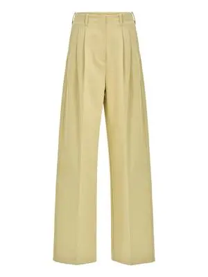 Source Unknown Cassandre Herringbone Cotton Trousers - Brown
