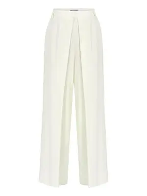 Source Unknown Leroy Box-pleat Straight Leg Trousers - White