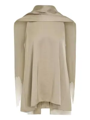 Source Unknown Onnea Scarf-detail Satin Top - Brown