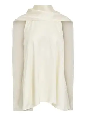 SOURCE UNKNOWN Onnea Scarf-Detail Satin Top