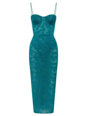 ALEX PERRY Alex Perry Cupped Sheer Stretch Lace Maxi Dress
