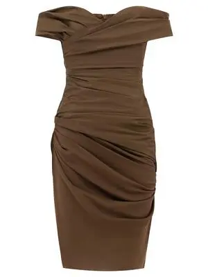 ALEX PERRY Alex Perry Off-Shoulder Taffeta & Georgette Mini Dress