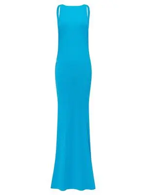 Alex Perry Open Back Draped Gown - Blue