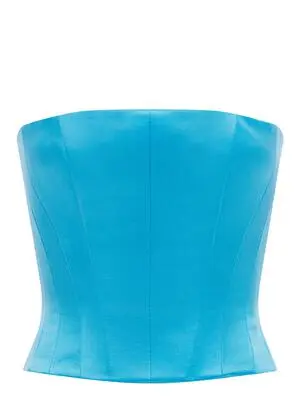 ALEX PERRY Alex Perry Strapless Paneled Duchess Satin Corset Top