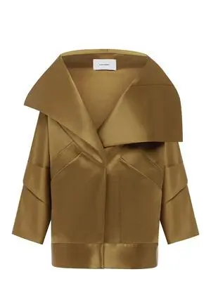 Alex Perry Duchess Satin Wrap Jacket - Bronze