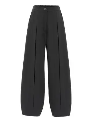 Source Unknown Mika Fluid Tuck Straight Leg Trousers - Black