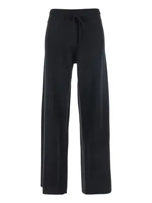 LISA YANG Sofi Wide Leg Cashmere Pants With Elasticated Waist - Black