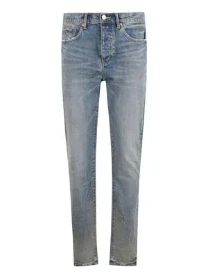 PURPLE BRAND Cracked Bronze Skinny Jeans - Gray