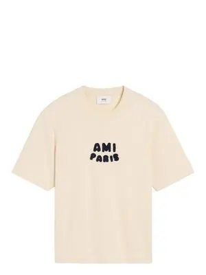 AMI Paris Logo Patch Crewneck T-shirt - White