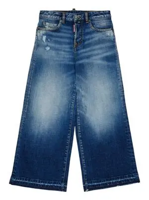 Dsquared2 Wide-leg Distressed Jeans - Blue
