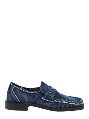 DIESEL® D-amber Distressed Denim Loafers - Blue