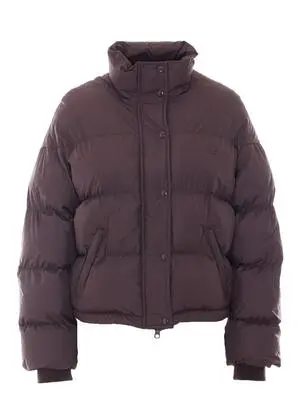 COURREGES Cropped Puffer Down Jacket With Logo - Red