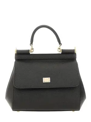Dolce & Gabbana DOLCE & GABBANA Sicily Medium Top Handle Bag Black