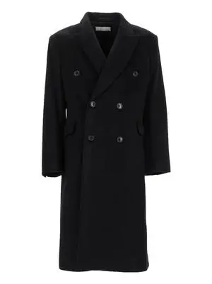 Our Legacy Double-breasted Wool Mohair Coat - Black