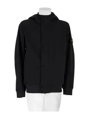 Stone Island Hooded Bomber Jacket - Black