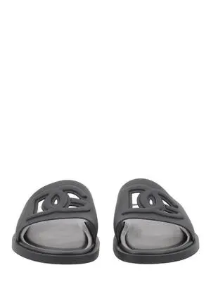Dolce & Gabbana Rubber Slides - Black