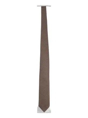 TOM FORD Cravatta In Jacquard Di Seta 8 Cm - Brown