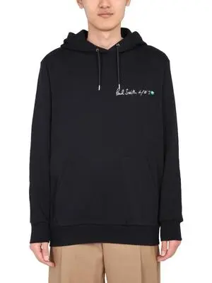 Paul Smith Hoodie With Graphic Detail - Black
