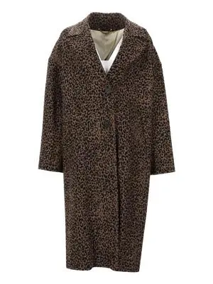GOLDEN GOOSE Cocoon Wool Single Breasted Coat - Multicolor