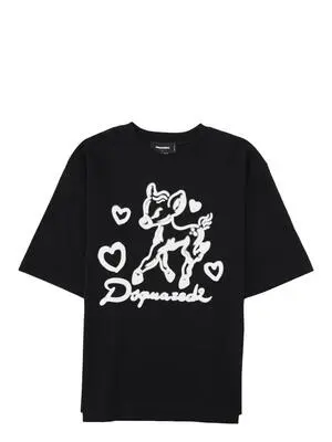 Dsquared2 T-shirt Con Stampa E Logo - Black