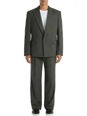 Balmain Cotton Twill 1-button Jacket - Khaki