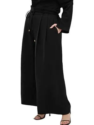CITY CHIC City Chic Shania Tie Waist Wide Leg Pants