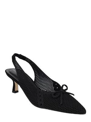 Pelle Moda Beliz Slingback Pointed Toe Kitten Heel Pump - Black