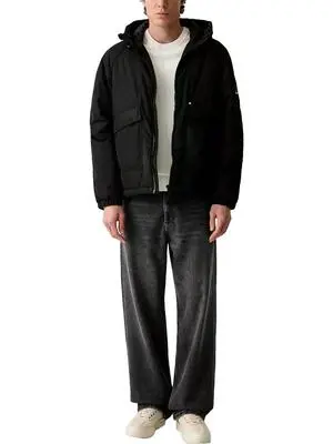 Karl Lagerfeld Hooded Raglan-sleeve Jacket - Black