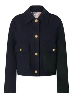 Thom Browne Bell-sleeve Wool Jacket - Blue
