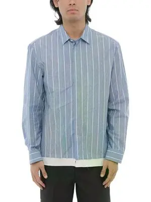 Neil Barrett Striped Boxy-fit Shirt - Blue