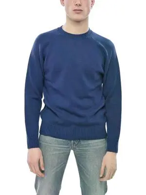 PAOLO PECORA Crew Neck Long Sleeve Sweater - Blue
