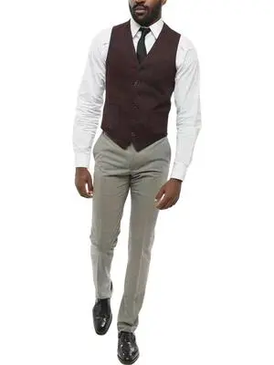 Corneliani V-neck Wool Waistcoat - Red