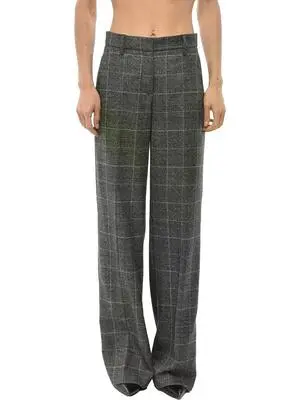 True Royal Belt-loop Checked Trousers - Grey