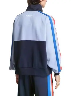 PLEASURES Color-block Track Jacket - Blue