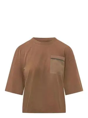 Brunello Cucinelli Embellished Pocket T-shirt - Brown