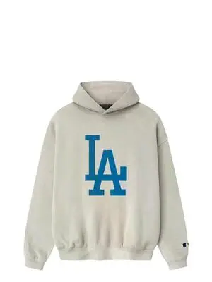 Fear Of God Logo Print Hoodie - Grey