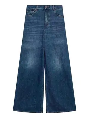 Chloé Wide-leg Jeans With Logo Patch - Blue