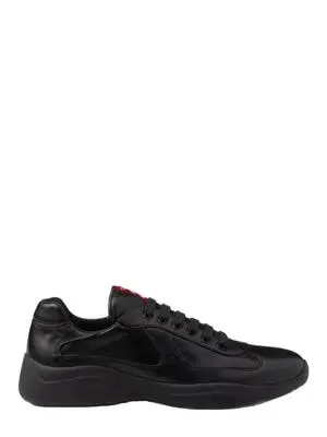 Prada America's Cup Nappa Leather Lace-up Sneakers - Black