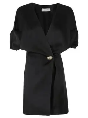 Raquel Diniz Anastasia Draped Mini Dress - Black