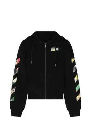 Off-White Arrows Diag-stripe Hoodie - Black