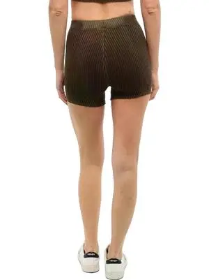 Cotton Citizen Ribbed Distressed High-rise Shorts - Brown
