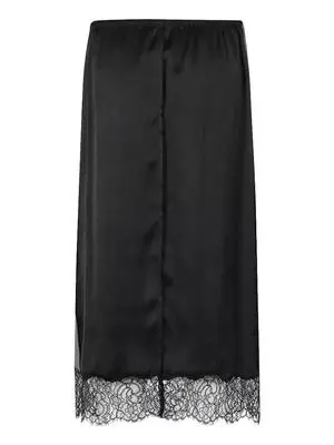 SEMICOUTURE Becka Lace-trim Midi Skirt - Grey