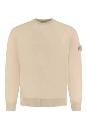 Stone Island Logo Patch Crew Neck Sweater - Neutrals